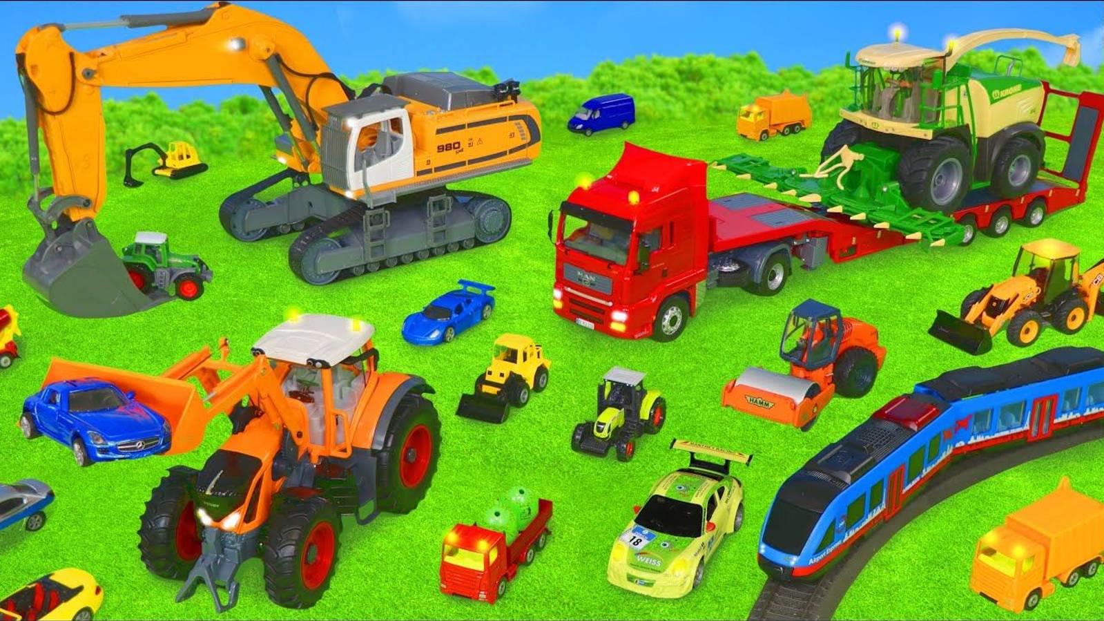 Игрушечный трактор убирает урожай с поля maxbar #игрушки #трактор #транспорт #машинки