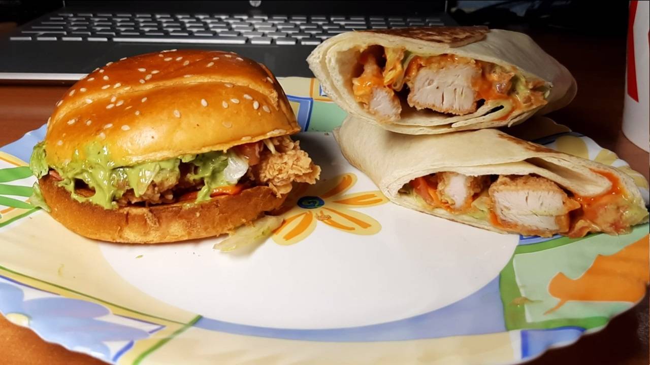 Бургер и Ролл (Мексиканское меню) новинка от Rostics и KFS Москва обзор #обзор