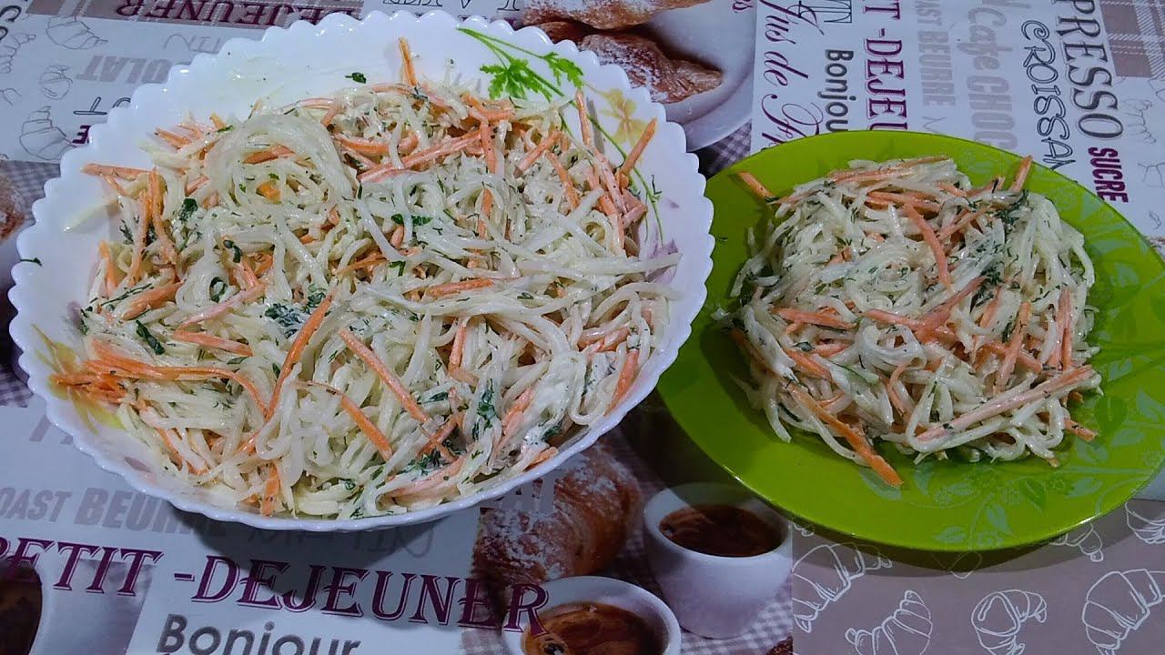 Быстрый, блиц - салат из редьки.