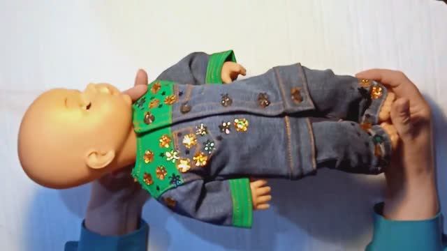 Как сшить ДЖИНСОВУЮ КУРТКУ  кукле/ПОЭТАПНО