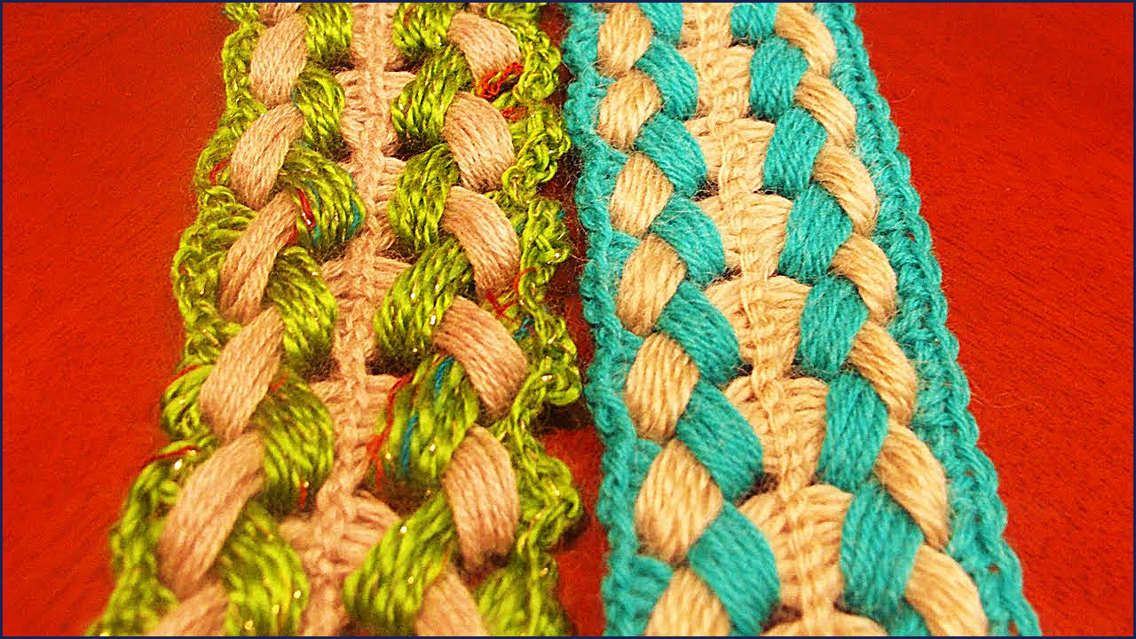 Шарф крючком. Вязание на линейке. Брумстик. Часть 1.