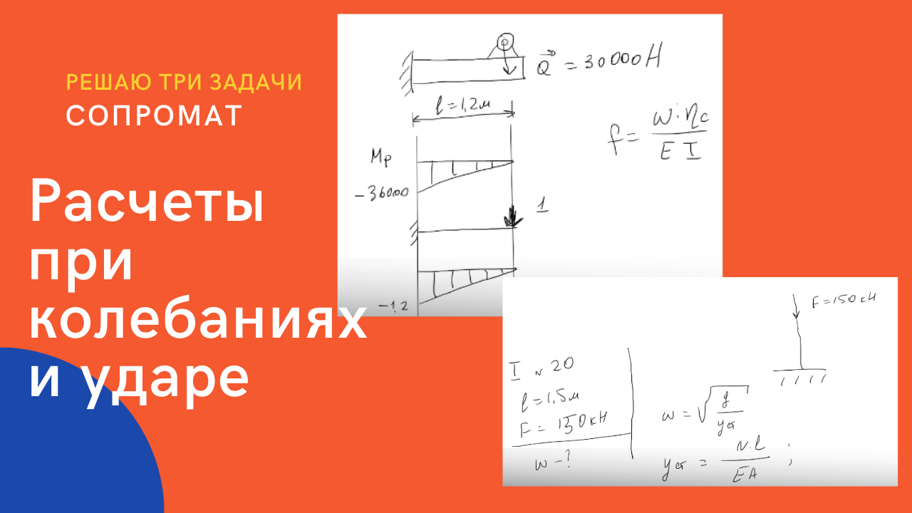 Расчет на прочность при колебаниях и ударе. Решение задач
