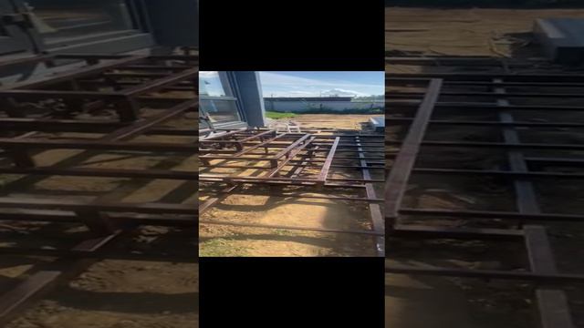 Монтаж доски RUSDECKING на свайном металлокаркасе. День 4. Каркас под укладку декинга готов.