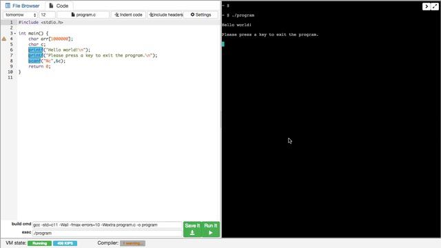 Memory consumption of a program using htop, virtual memory