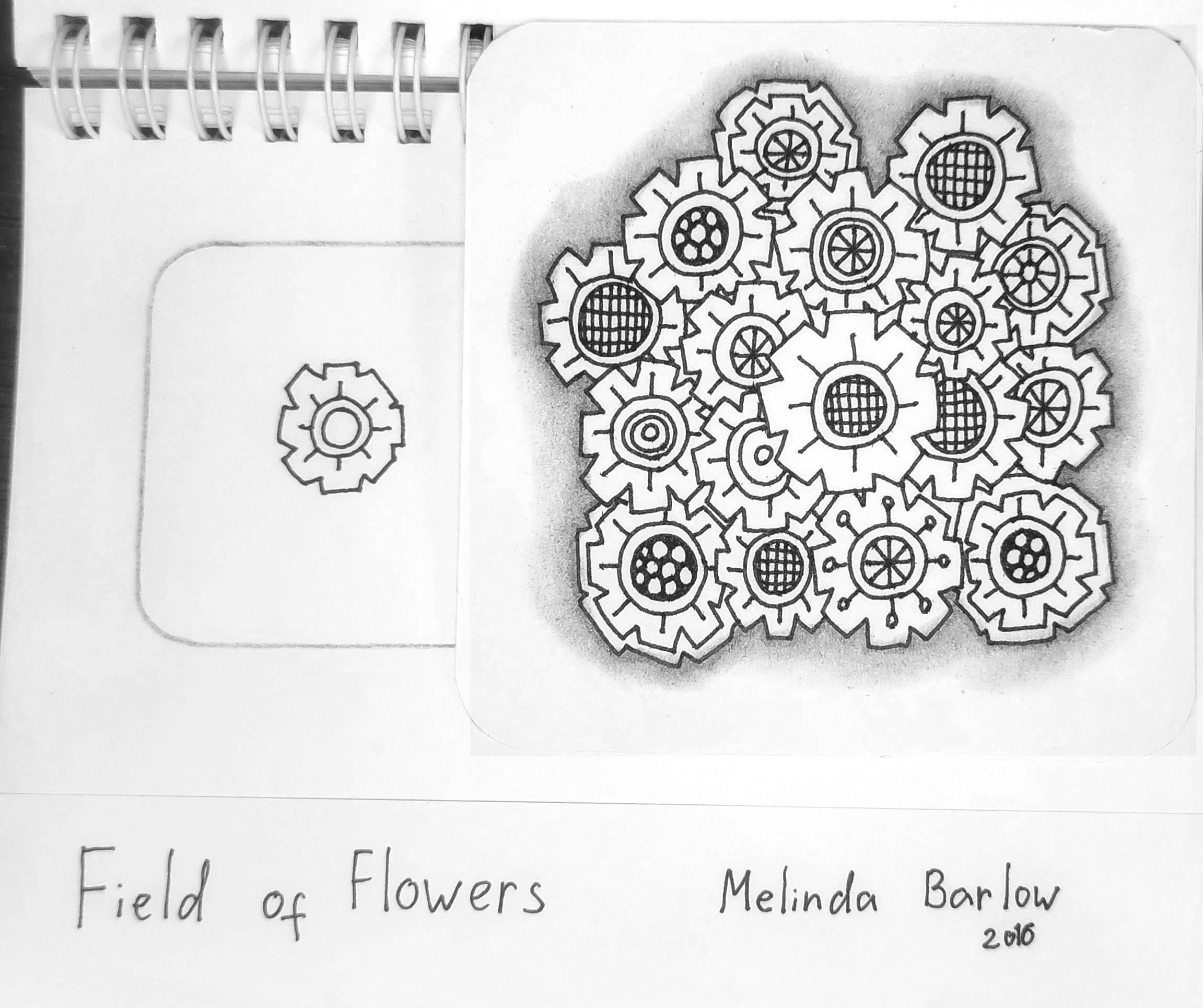 Зентангл Тангл Field of Flowers