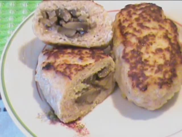 Куриные зразы с грибами. Диета Дюкана.