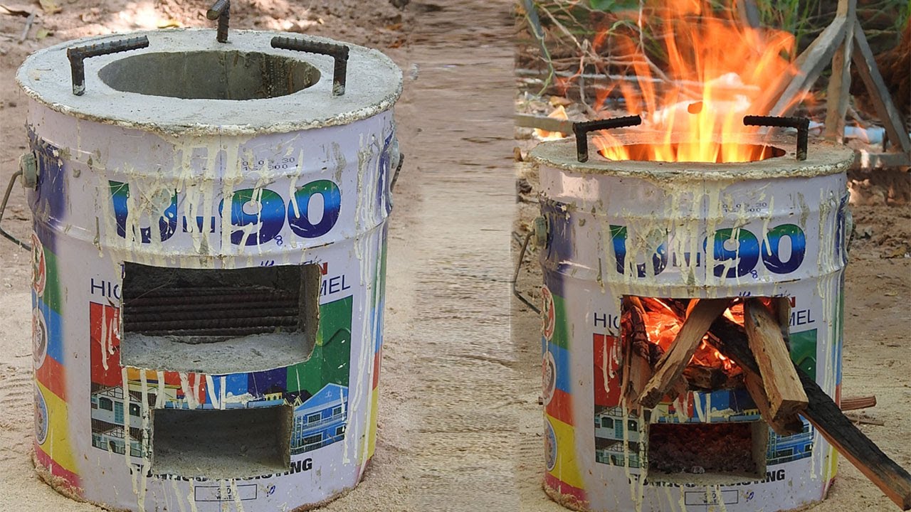 Печь из ведра из-под краски