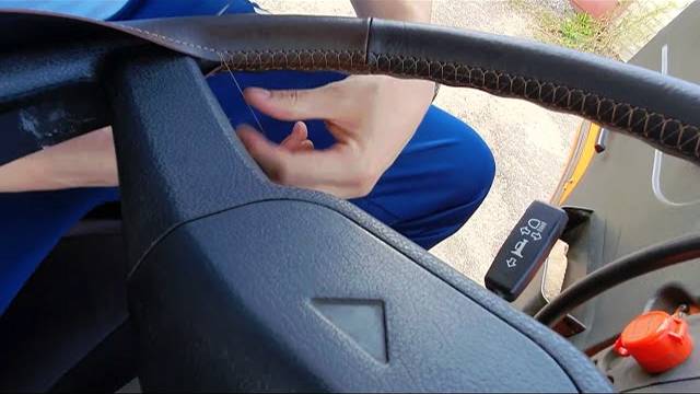 Установка оплетки на руль КАМАЗ