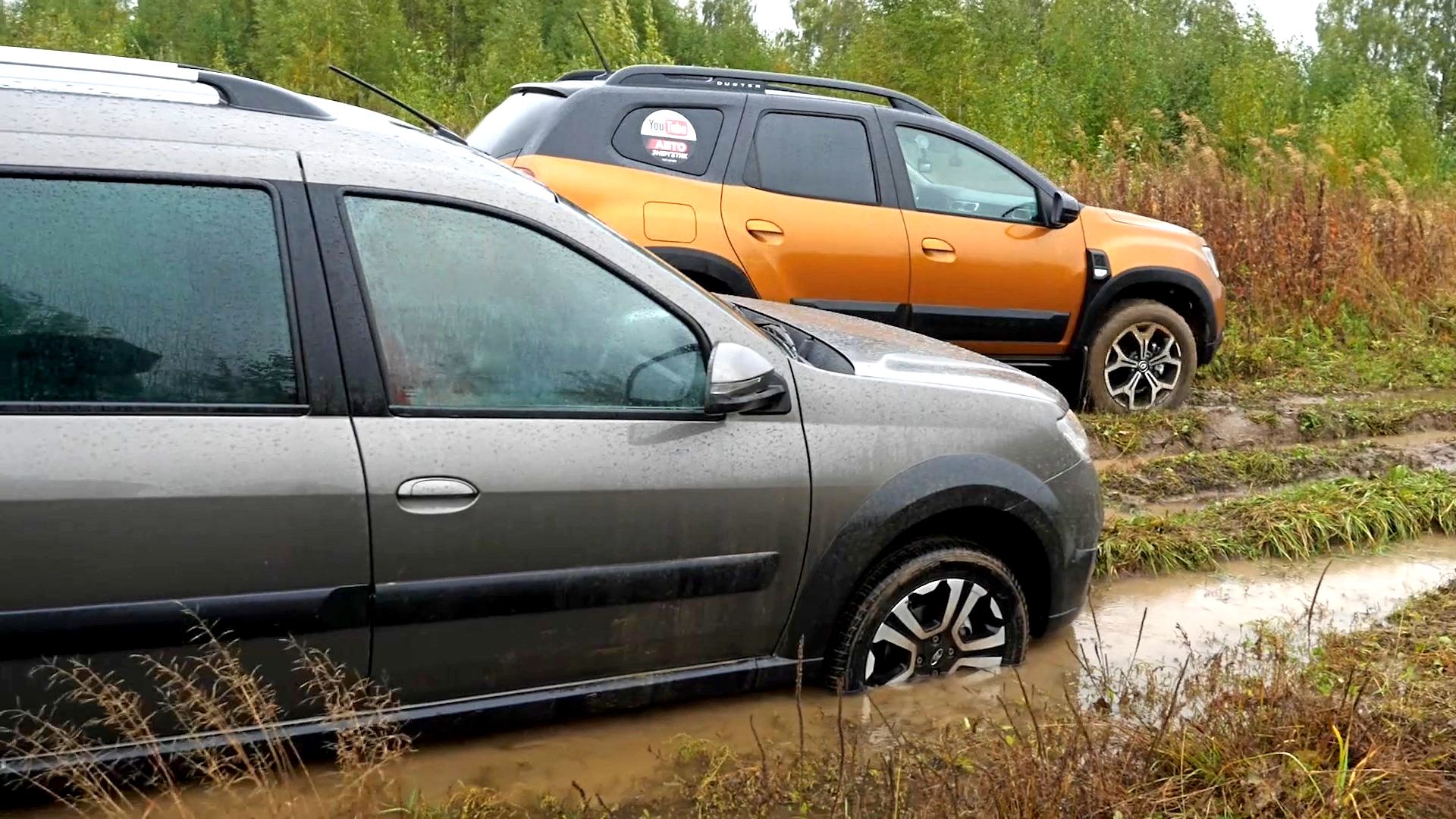 Грязища! Новый ДАСТЕР тащит ЛАРГУС полный багажник! Рыбацкий тест. Или Я бы там ПРОЕХАЛ на СОЛЯРИСЕ.