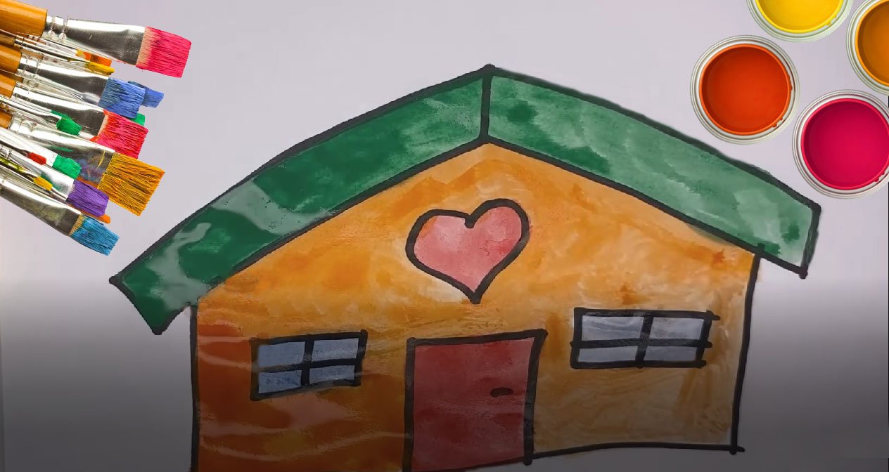 РИСОВАНИЕ ДОМИК ДЛЯ ДЕТЕЙ