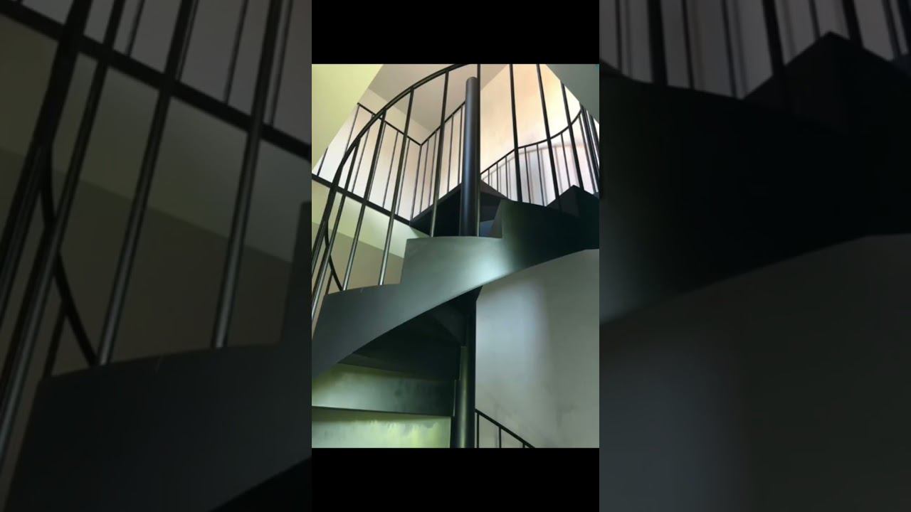 Продолжение из воздушной лестницы в винтовую. #лестница