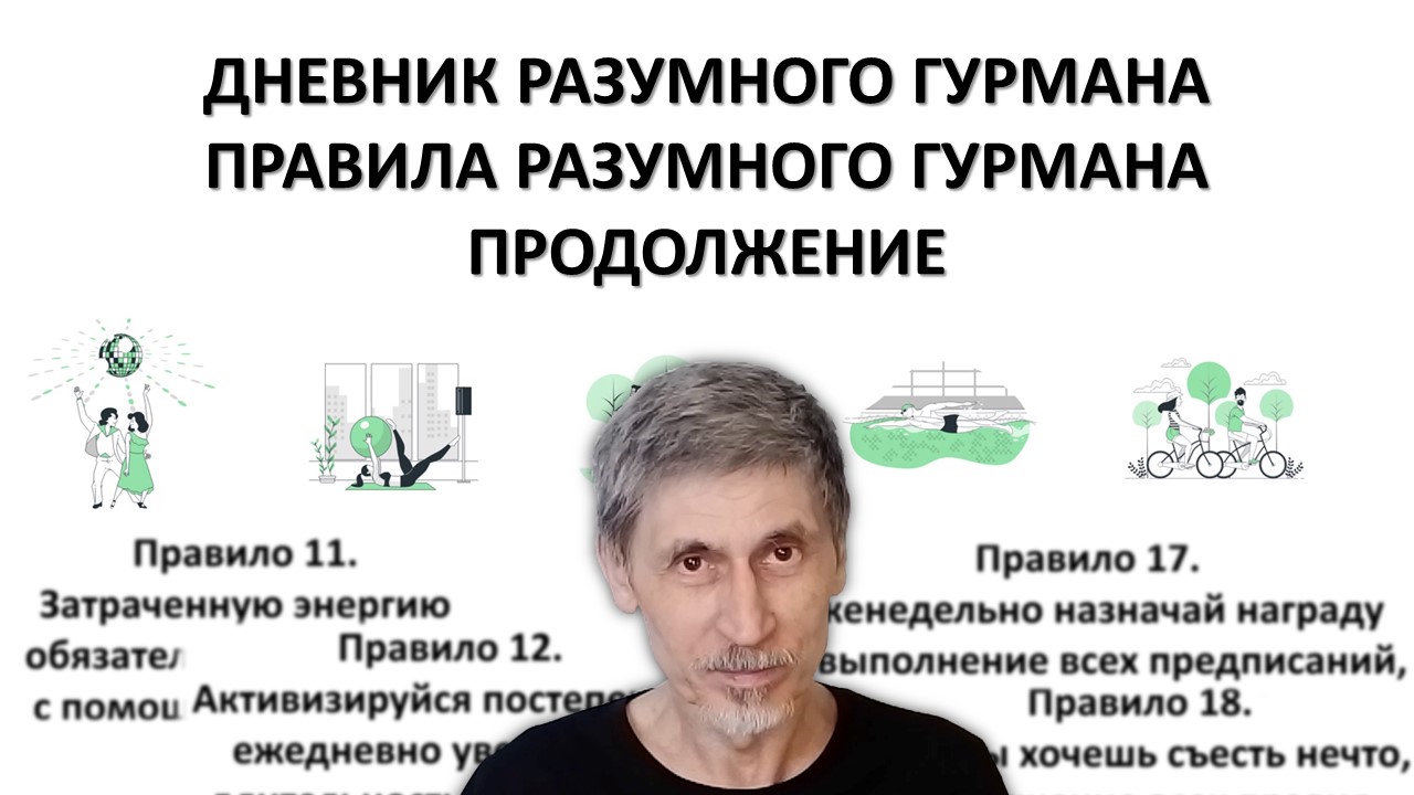 ДНЕВНИК РАЗУМНОГО ГУРМАНА Ч.9 - ПРАВИЛА РАЗУМНОГО ГУРМАНА.  ПРОДОЛЖЕНИЕ