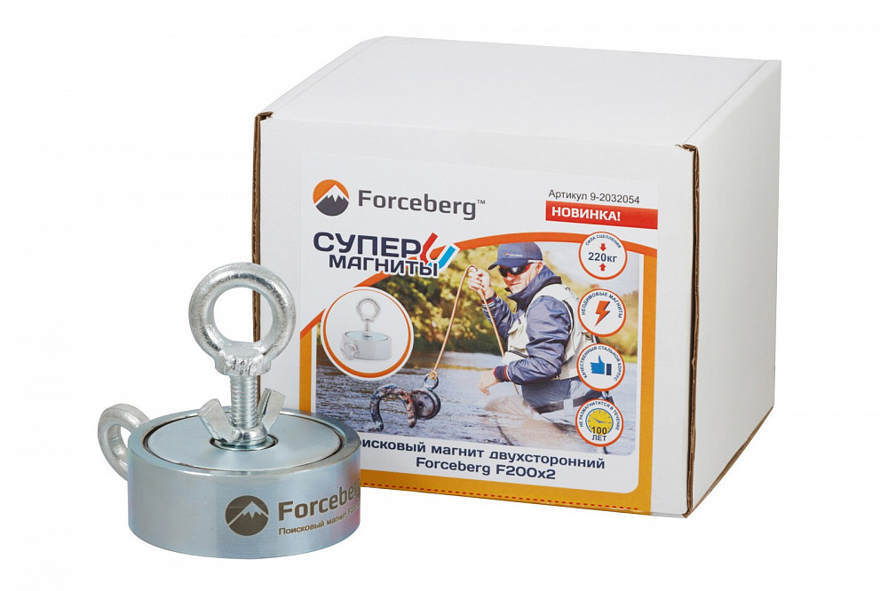 Обзор поискового магнита двухстороннего Forceberg (Форсберг) F200х2