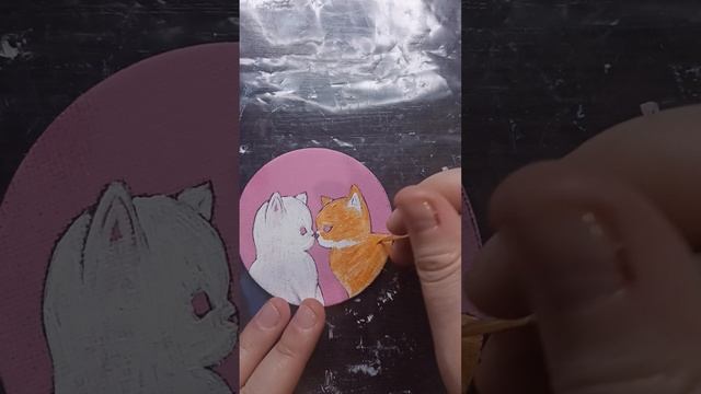 Пара котиков / Рисунок акрилом