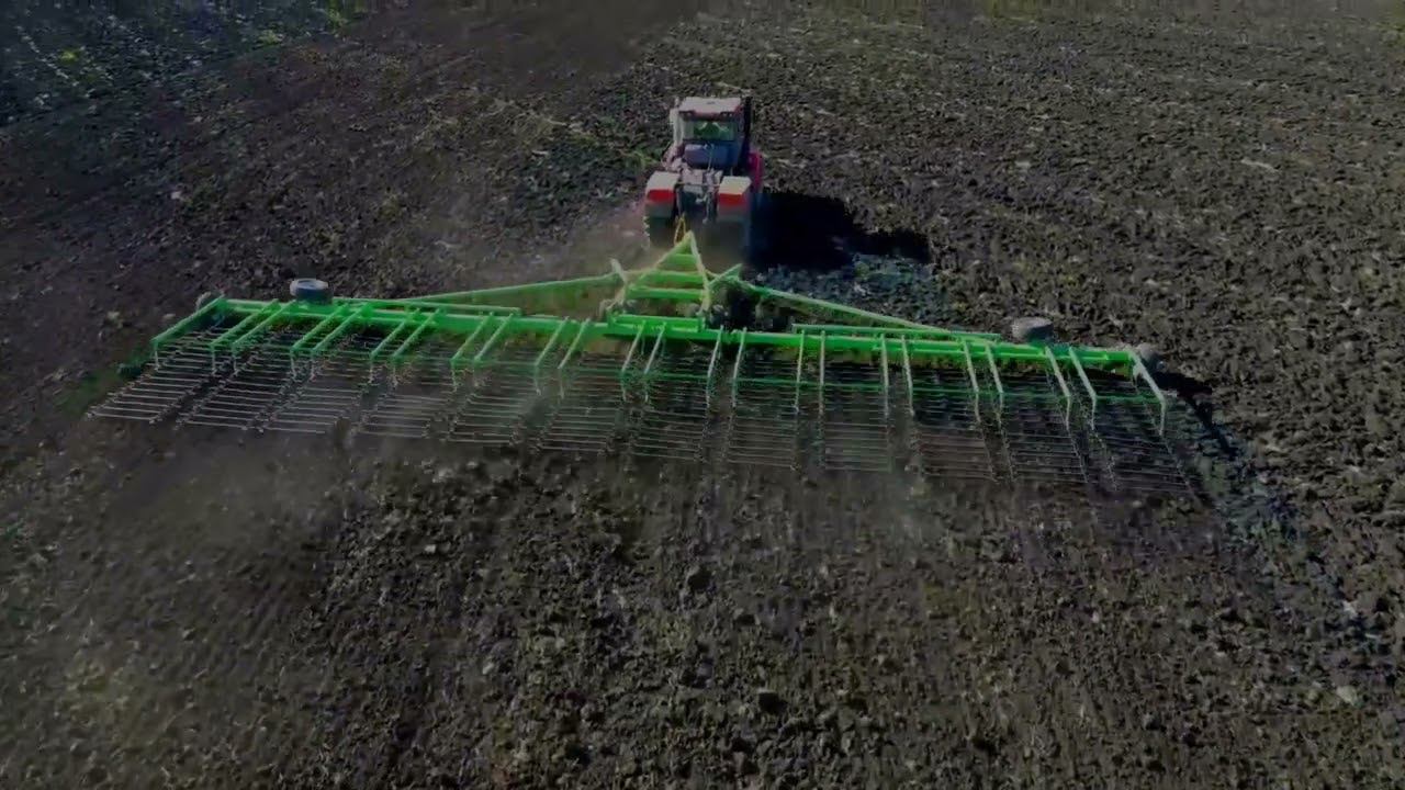 Работа гибкой бороны БГ-18С "Горизонт"