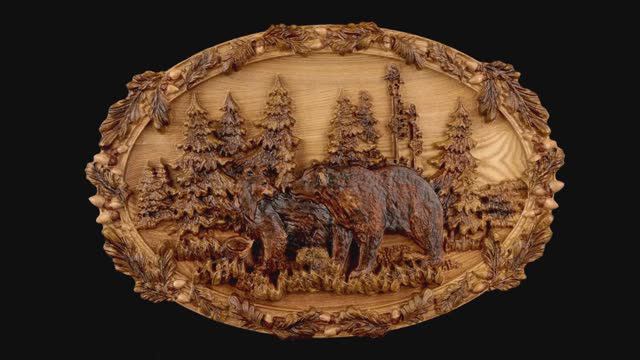 Панно-картина Мишки на прогулке