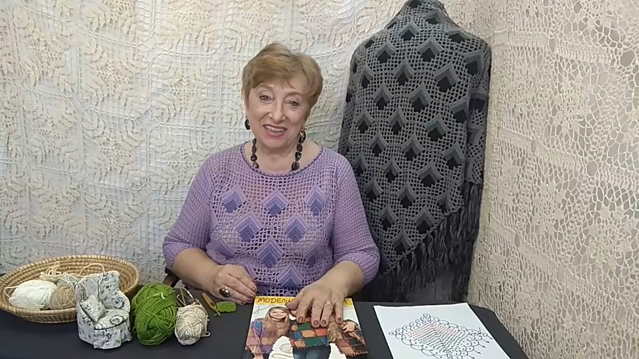 Квадратик "Пёрышко". Мастер-класс по вязанию крючком от О. С. Литвиной.