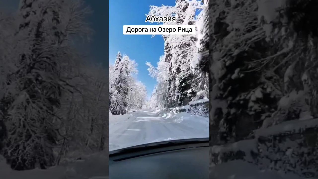 Снежная дорога на озеро Рица #Абхазия #рица