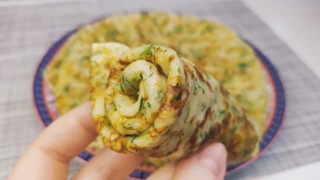 Сырные Блинчики с укропом на молоке?