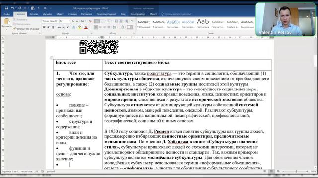Молодежная субкультура. Зан. 45 (социальн сфера). ДВИ на юрфак МГУ. Петров В.С.