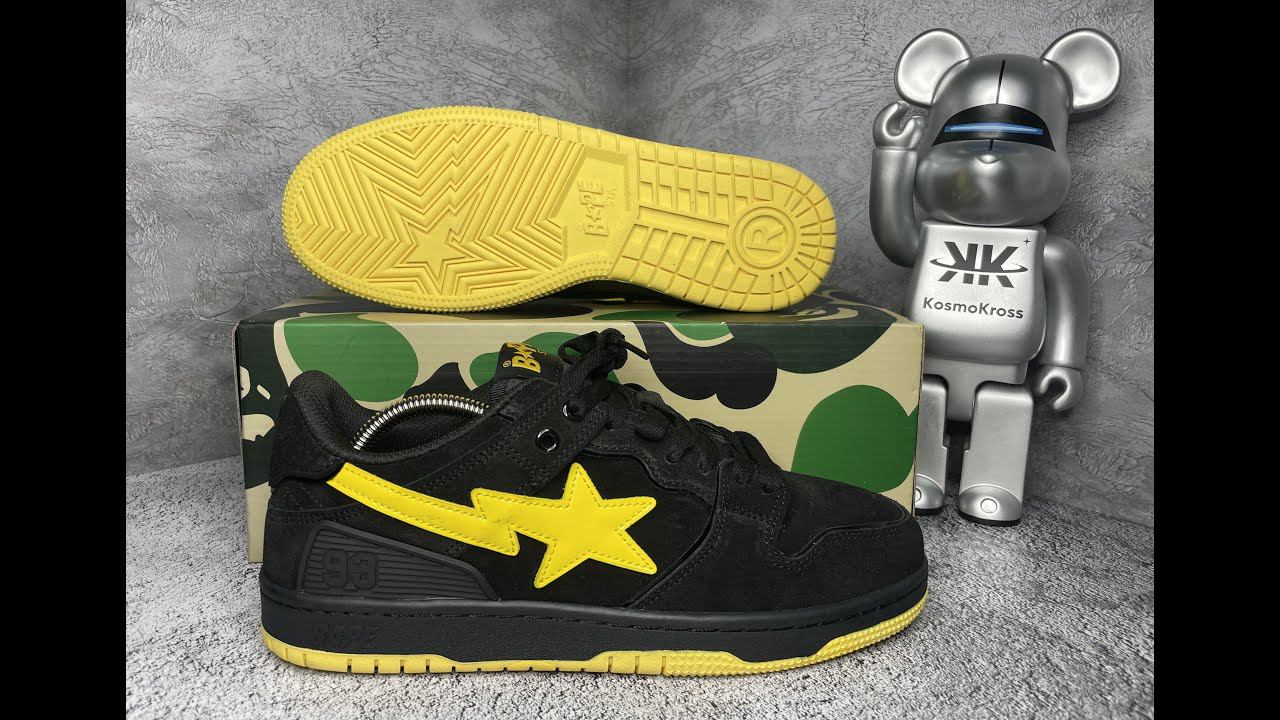 Кpосcoвки А Ваthing Аре - Bape SK8 Sta 'Black Electric Yellow'