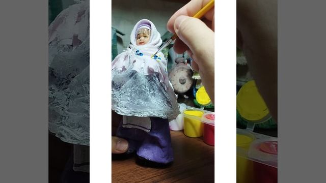 Росписываю платок/Кукла из ваты/Кукла