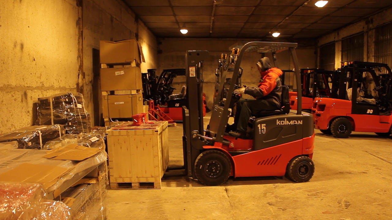 Электропогрузчик KOLMAN KTK15 в работе