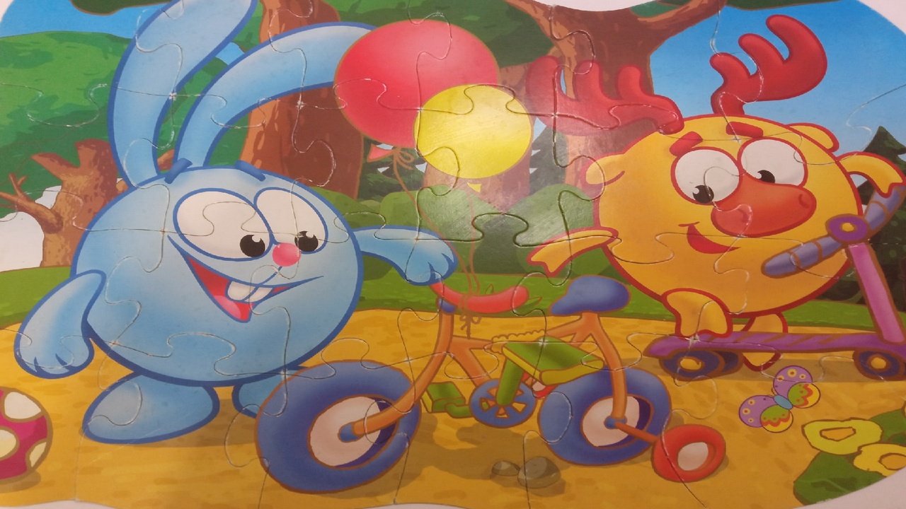 Пазл Супер Макси Смешарики, Крош, Лосяш - собираем пазлы для детей | Polinka-Vitaminka