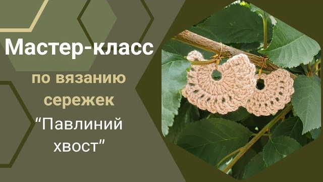 🦚Мастер-класс  по вязанию сережек _Павлиний хвост _..mp4