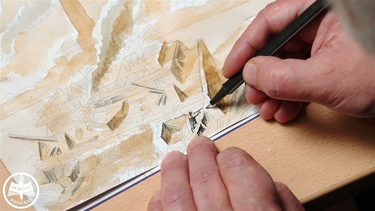 Наша Победа!
Видеоурок "Остров Сухо" техника-гризайль, жировые карандаши, белила