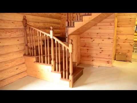 Хорошая лестница для хорошего дома, лестница в срубе "Берёзка".