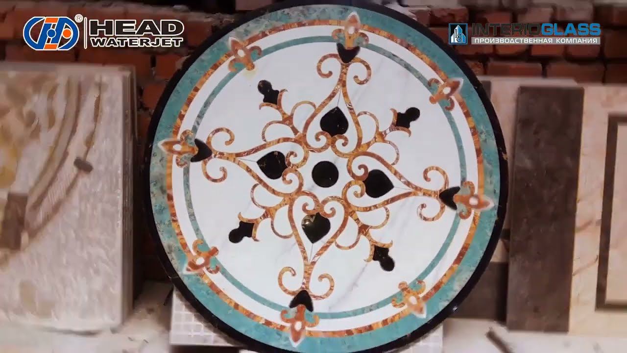 Изготовление панно из керамической плитки на гидроабразивной резке