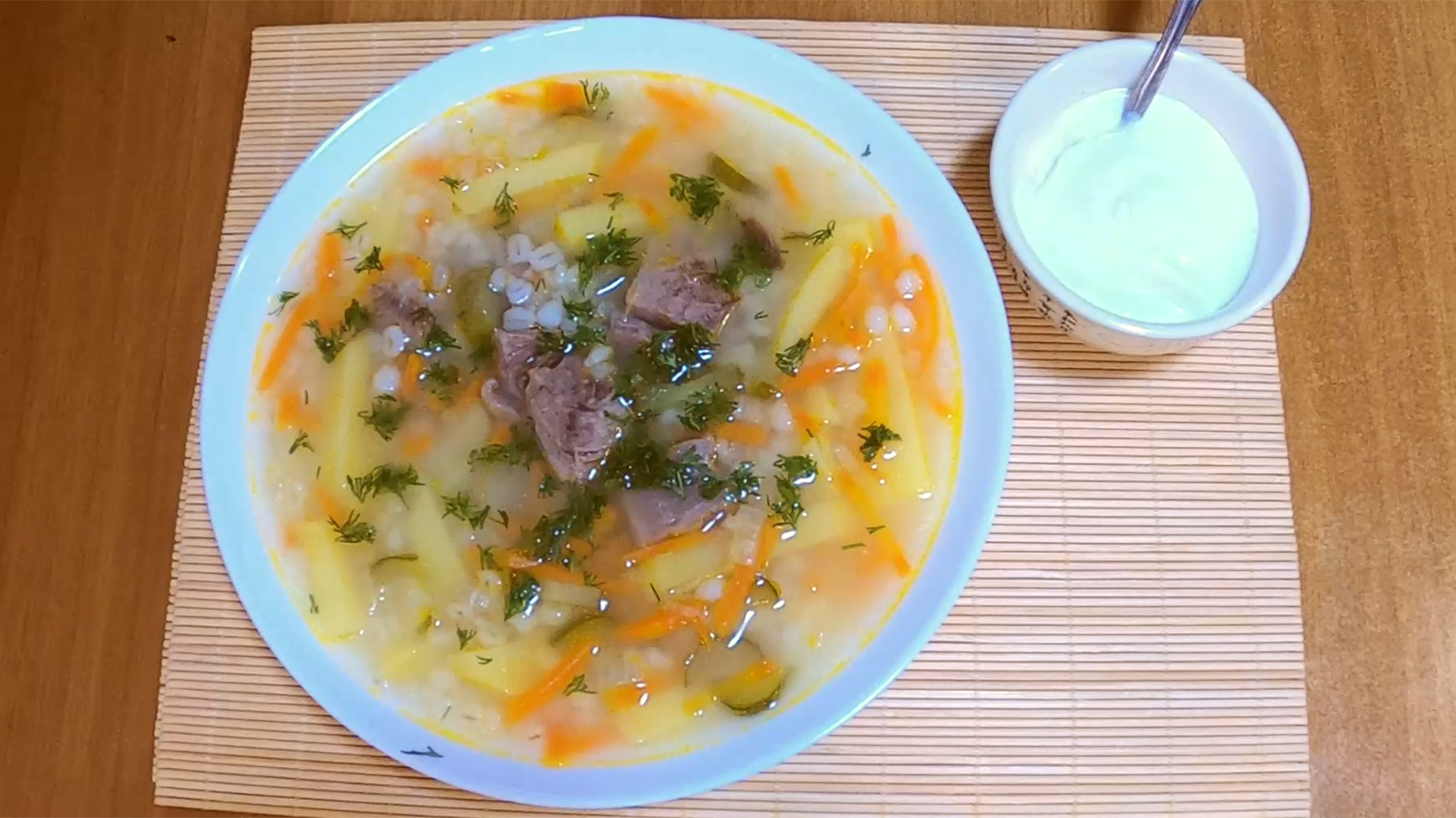 РАССОЛЬНИК наваристый и густой с перловкой и огурчиками