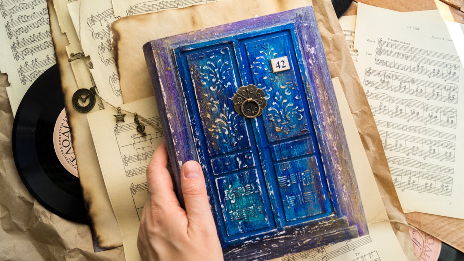 DIY | ДВЕРНОЙ БЛОКНОТ | С РАЗДЕЛИТЕЛЯМИ | КВАРТИРА № 42 | МИКС-МЕДИА | ЛЕВ ЛЕЩЕНКО | СКРАПБУКИНГ