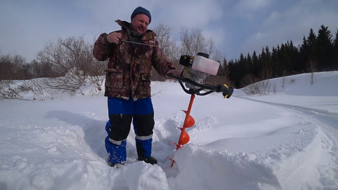 Три дня рыбалки.Пробую новый мотобур.Волки на тропе.Ставим жерлицы.