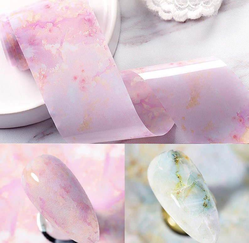 Мраморная фольга для дизайна ногтей