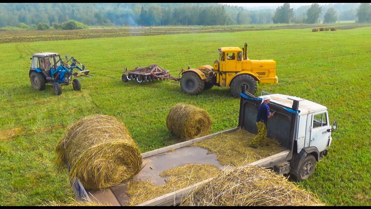 Сенокос 2021. Прессуем, вывозим, складываем рулоны.