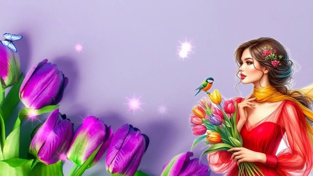 Футажи к 8 марту, тюльпаны ???цветы