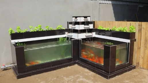 Простой садовый уголок в аквариум с тихим трехуровневым фильтром!