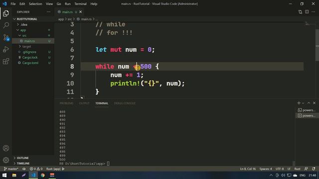 #07. Циклы в языке Rust. Loop, While, For. Loops in Rust. Уроки Rust