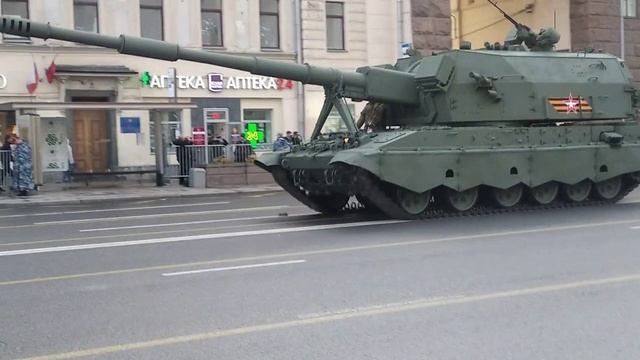Репетиция Парада Победы. 4 мая 2021 года. Расстановка техники на Тверской улице