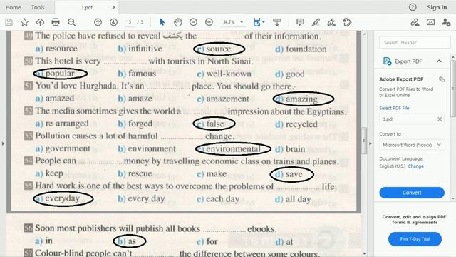 English Exercise 20
