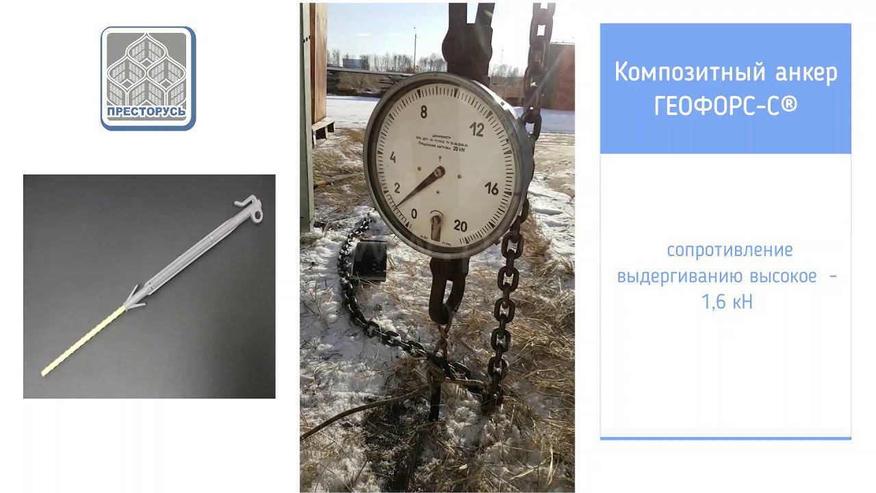 Испытания на выдергивание композитного анкера ГЕОФОРС и аналогов