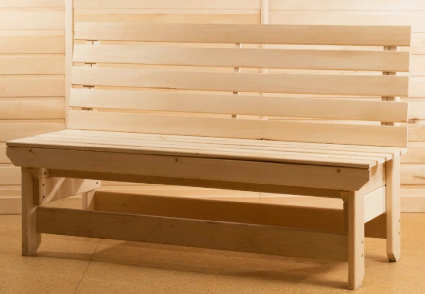 Угловая скамейка в баню.Часть 3, скамья готова.