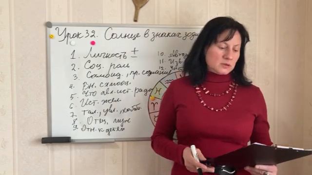 Урок 32. Солнце в знаках Зодиака.