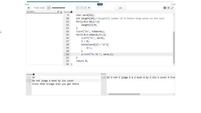 Find the frequencies of word lengths