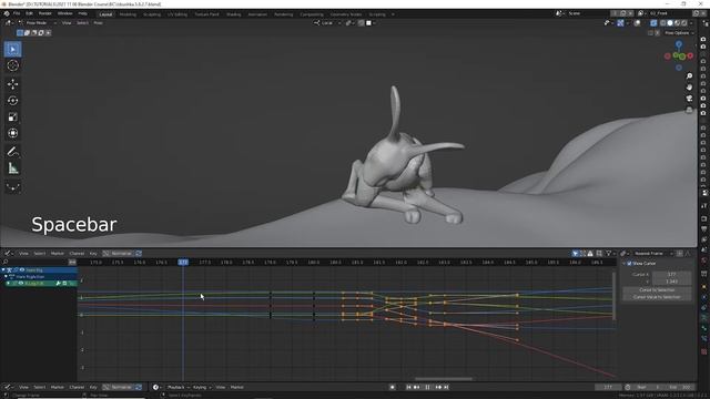 Blender Избушка ► 5.9. Промежуточный план. Заяц анимация, ч.2.