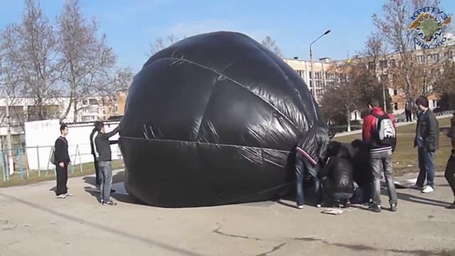 Солнечный аэростат. Упаковка аэростата на хранение после запуска. (2014-02-14)