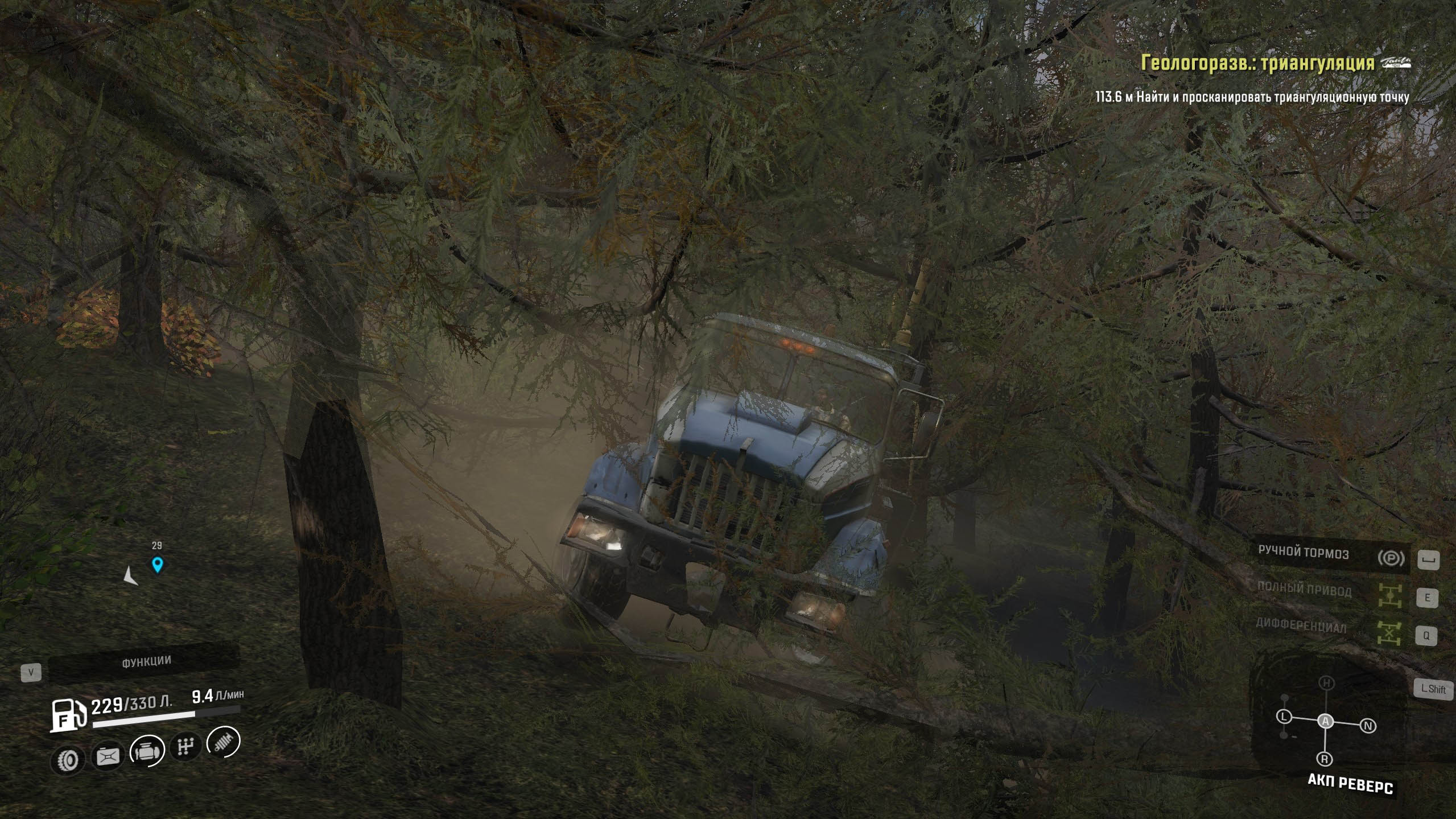 SnowRunner - Эпизод 14. Застреваем в деревьях(((