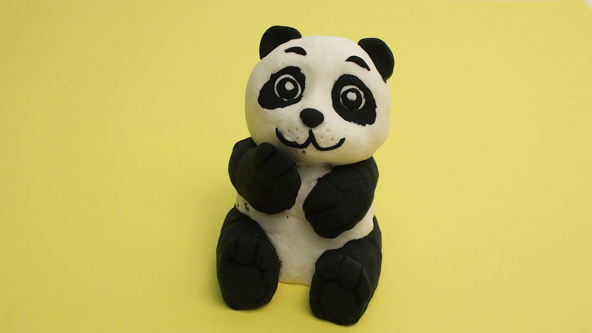 Инструкция по лепке из пушистого пластилина PLUSH: Панда